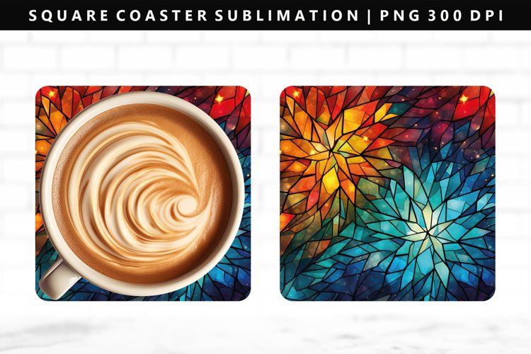 Stained Glass Square Coaster Design | Square (2880590)
