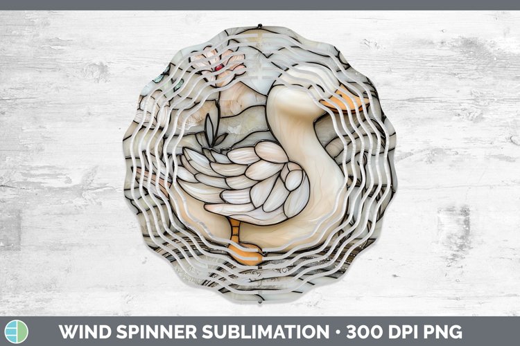 Stained Glass Woodland Duck Wind Spinner Sublimation Spinner