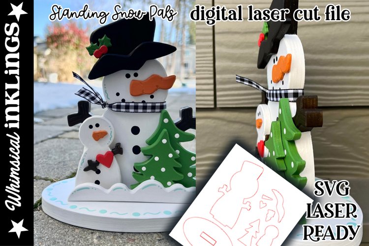 Standing Snowpals SVG For Laser Cutting