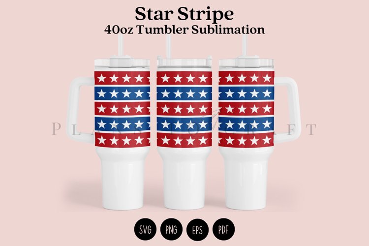 star stripe 40oz tumbler sublimation wrap