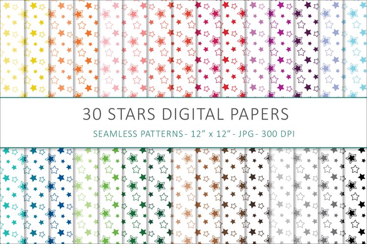 Stars digital papers - 30 Seamless Designs (1644319)