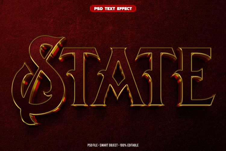 State 3D editable text effect