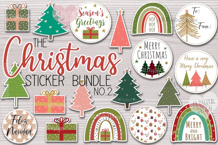 Printable Christmas Sticker Bundle for Print then Cut