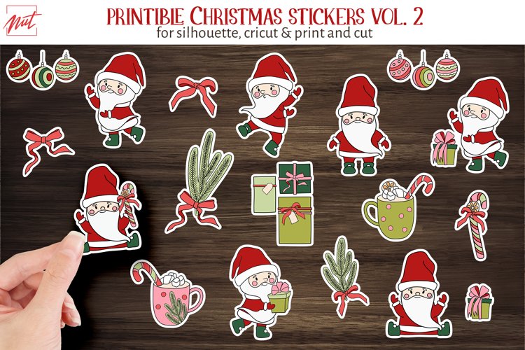 Christmas stickers Printable . Santa stickers for presents