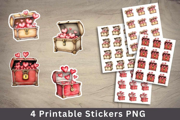 valentine sticker printable - heart chest stickers