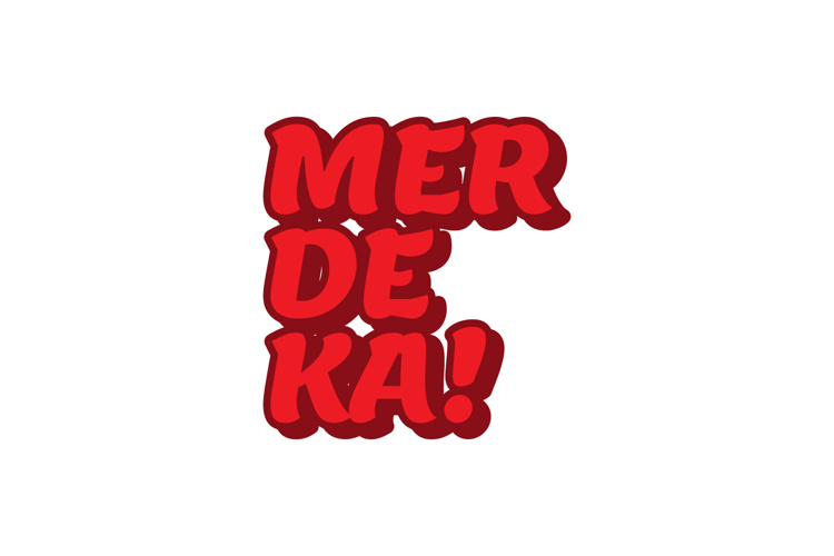 Sticker HUT RI lettering typography vector
