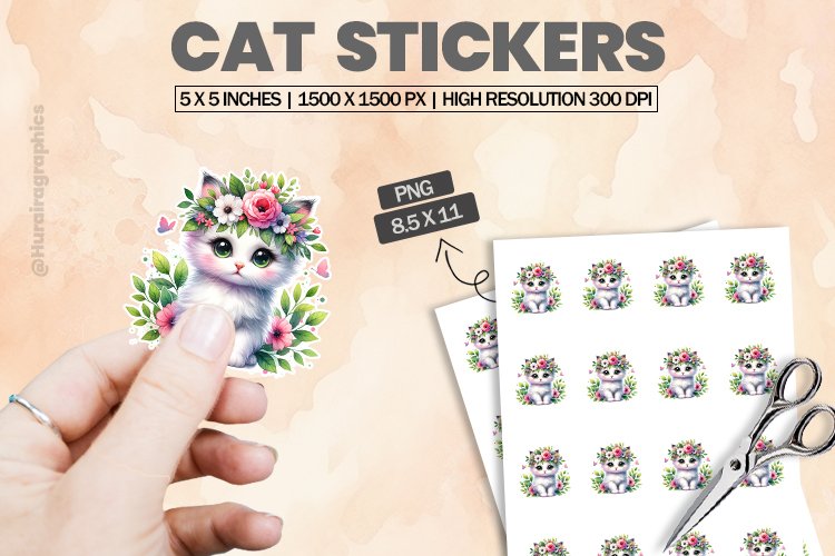 Cat|Printable Animal Sticker (4952928)