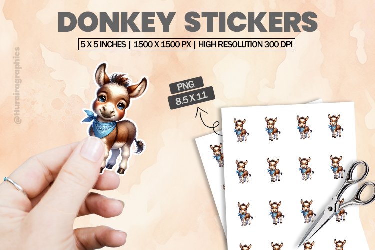 Donkey|Printable Animal Sticker (4952780)