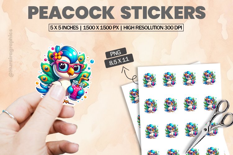 Peacock|Printable Animal Sticker (4964911)