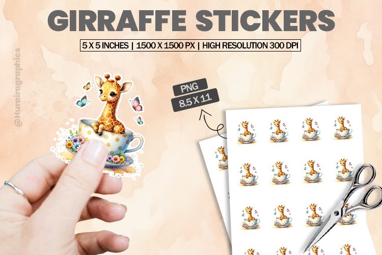 Girraffe|Printable Animal Sticker (4955404)