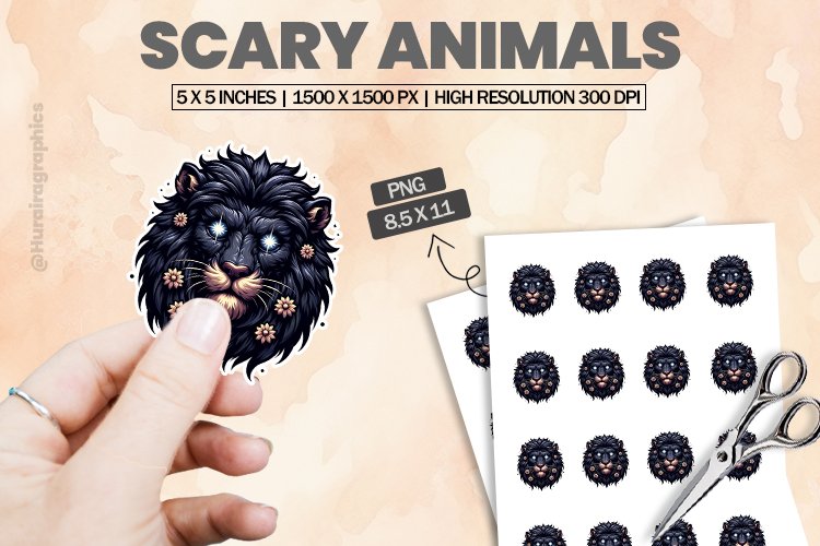 Scary Animal|Printable Animal Sticker (5030532)