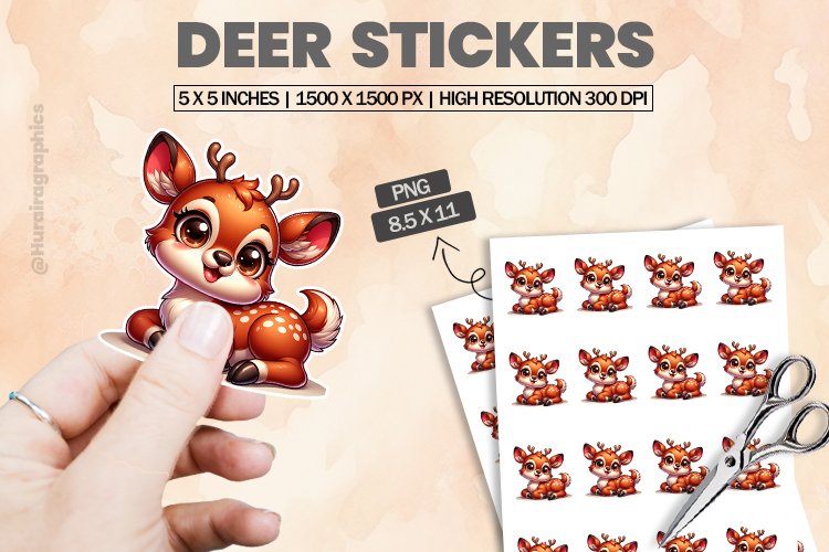 Deer|Printable Animal Sticker (4955056)