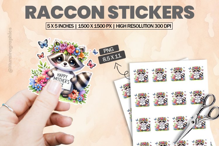 Raccon|Printable Animal Sticker (4965063)