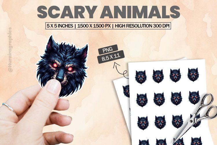 Scary Animal|Printable Animal Sticker (5030526)