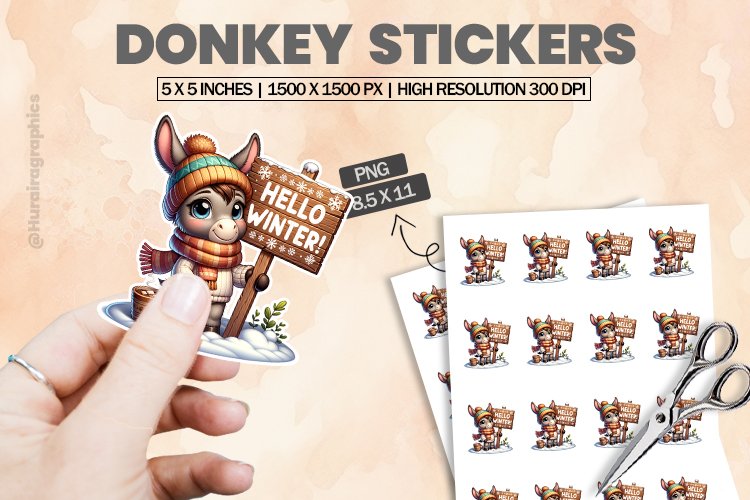 Donkey|Printable Animal Sticker (4938840)