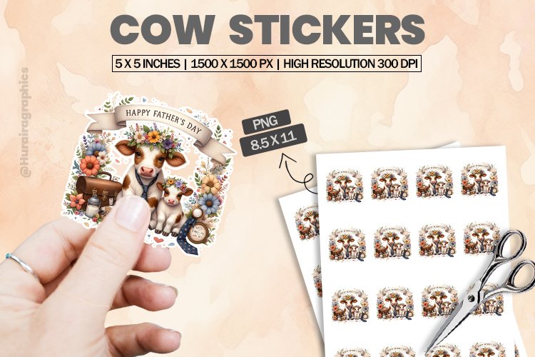 Cow|Printable Animal Sticker (4950712)