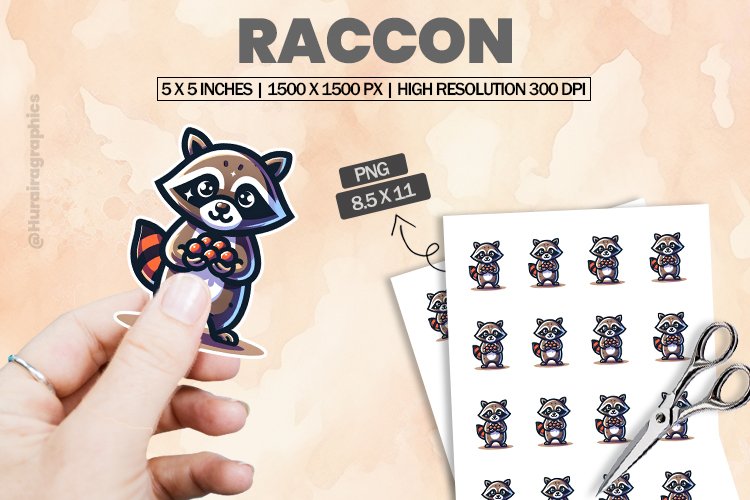 Raccon|Printable Animal Sticker (5030510)