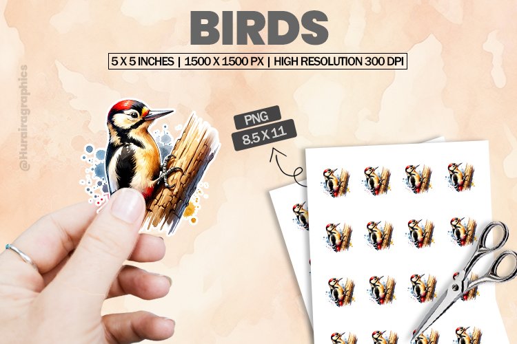 Birds|Printable Animal Sticker (5025425)