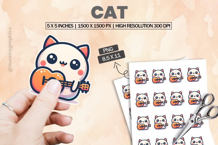 Cat|Printable Animal Sticker (5025472)