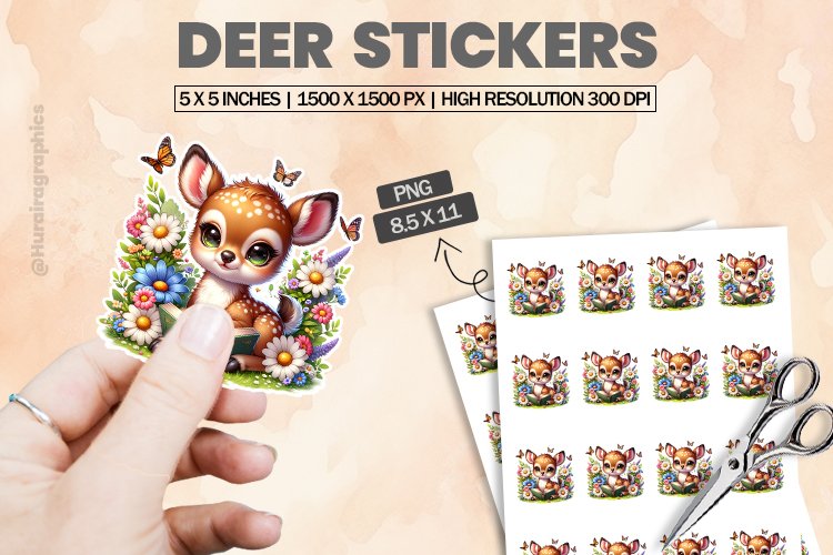 Deer|Printable Animal Sticker (4938659)