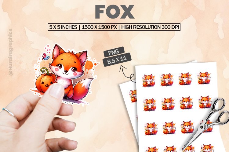 Fox|Printable Animal Sticker (5027061)