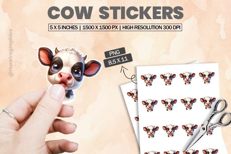 Cow|Printable Animal Sticker (4938608)