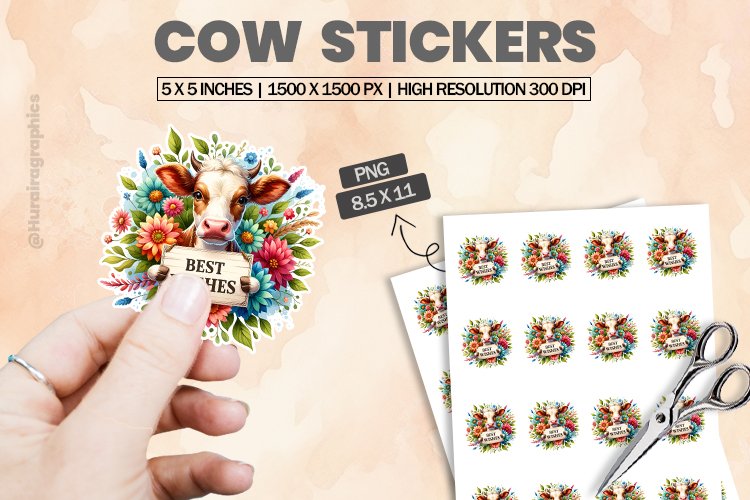 Cow|Printable Animal Sticker (4950286)