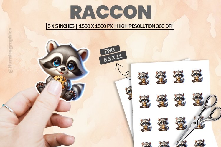 Raccon|Printable Animal Sticker (5030511)