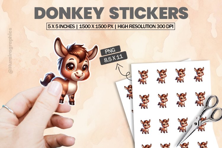Donkey|Printable Animal Sticker (4959588)