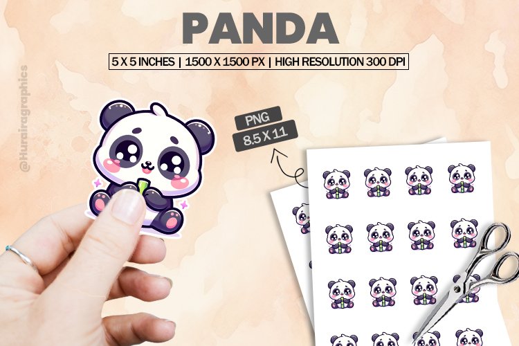 Panda|Printable Animal Sticker (5030459)