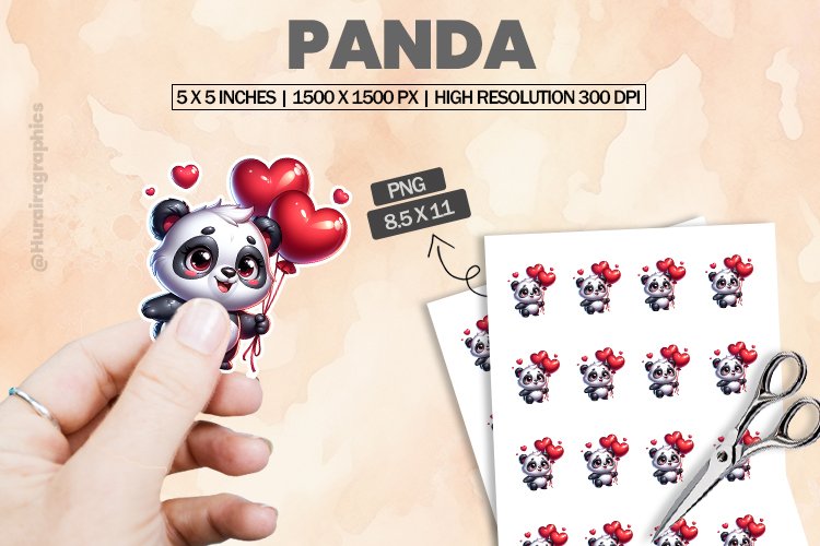 Panda|Printable Animal Sticker (5030460)
