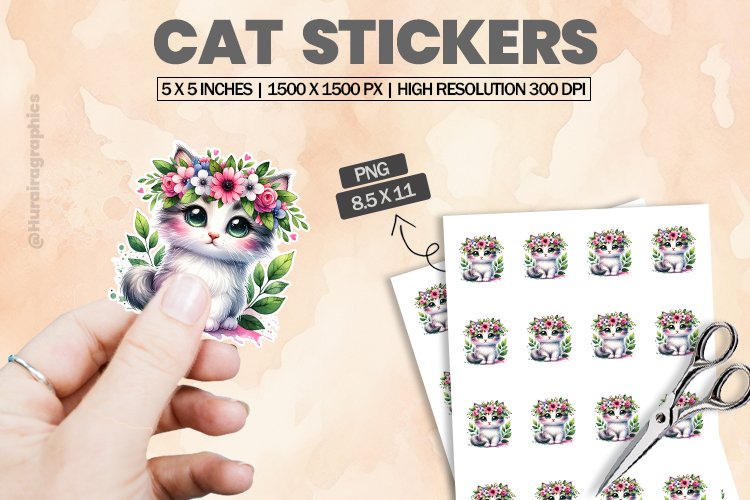 Cat|Printable Animal Sticker (4952929)