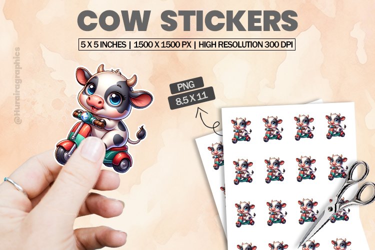 Cow|Printable Animal Sticker (4955006)