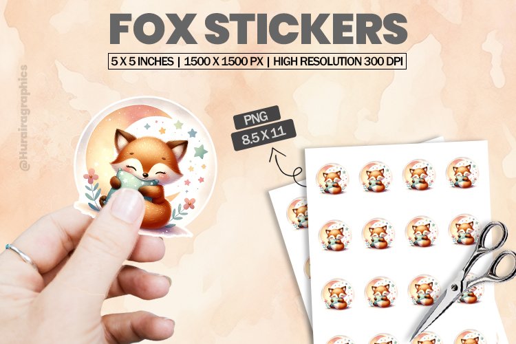 Fox|Printable Animal Sticker (4959808)