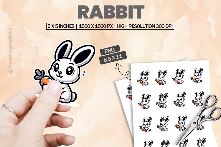 Rabbit|Printable Animal Sticker (5030497)