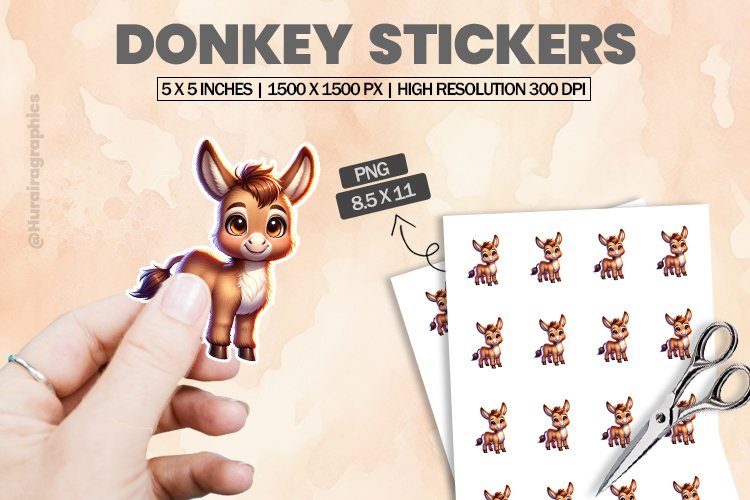Donkey|Printable Animal Sticker (4959592)