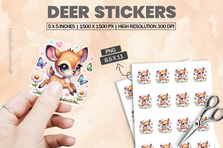 Deer|Printable Animal Sticker (4952639)