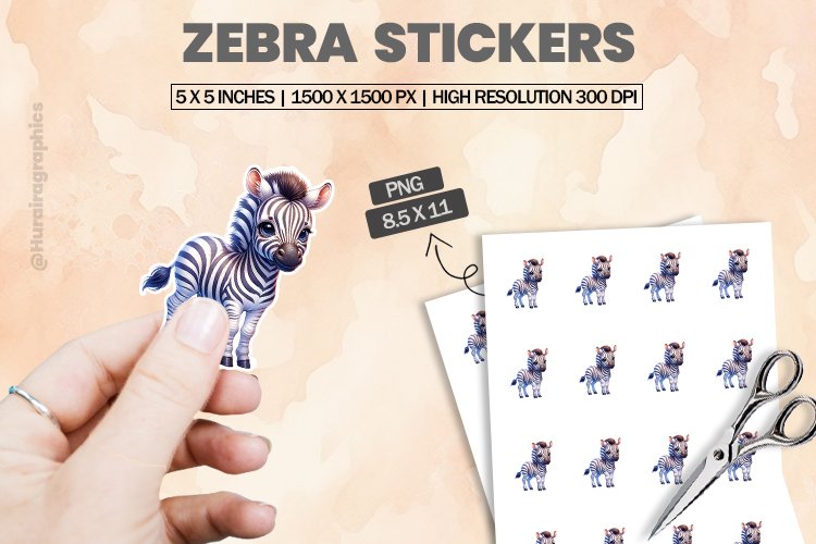 Zebra|Printable Animal Sticker (4960412)