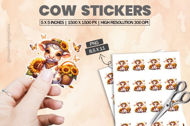 Cow|Printable Animal Sticker (4954736)