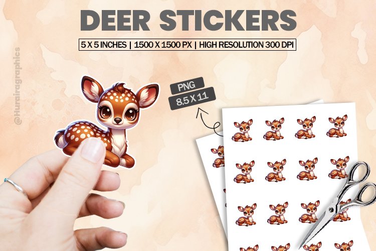Deer|Printable Animal Sticker (4957478)