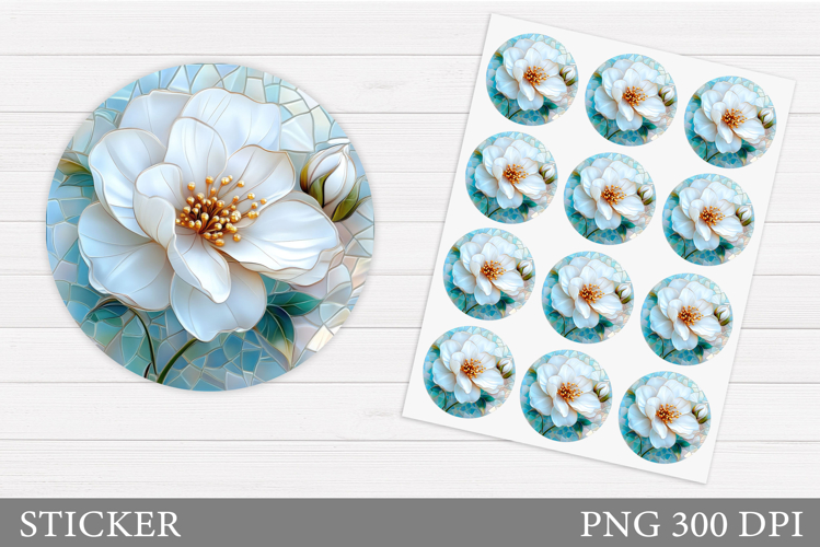 Flowers Sticker Design. Floral Sticker Printable (5458128)