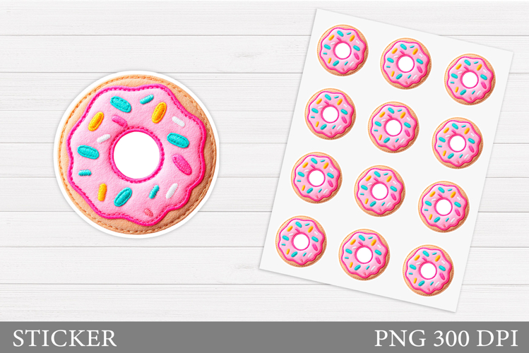 Donut Sticker Design. Valentines Sticker Printable (6473497)
