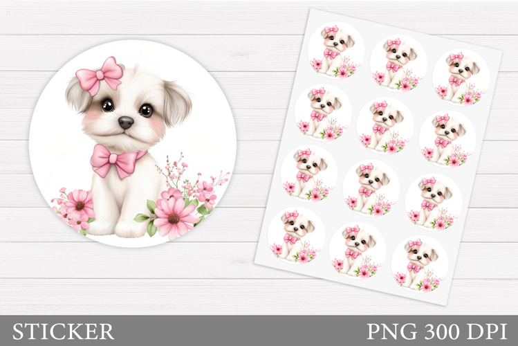 Cute Dog Sticker Design. Dog Summer Sticker (5369726)
