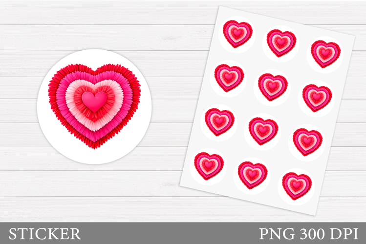 Heart Sticker Printable. Valentines Sticker Design (6488104)