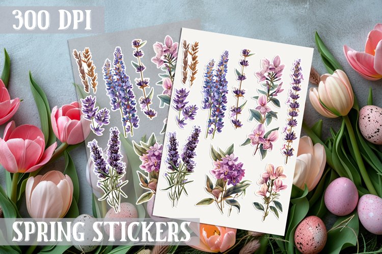 Spring sticker Sheet Garden Flowers Green (3264037)