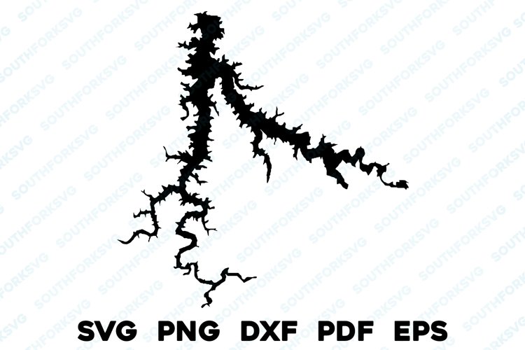 Stockton Lake Missouri Map Silhouette Shape Design
