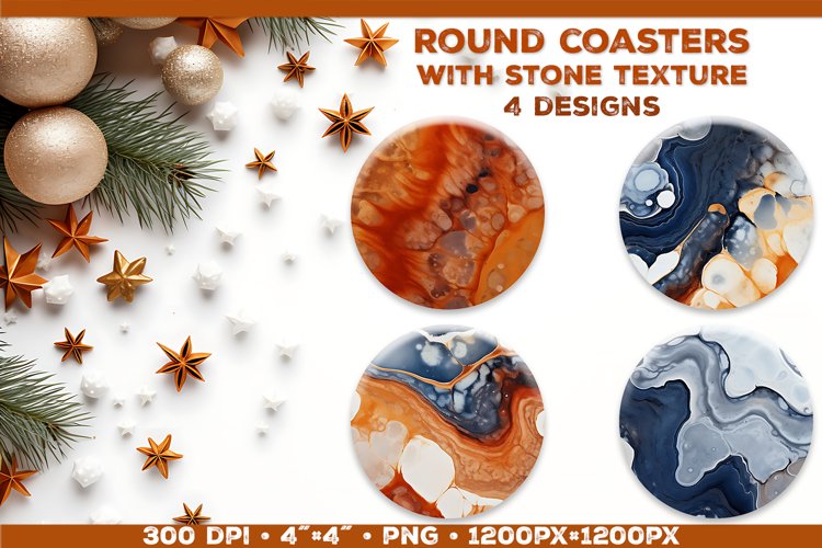 Round Coaster Sublimation designs with Stone (3065519)