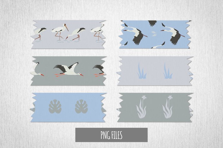 Stork with Vintage Color Seamless Pattern Tape