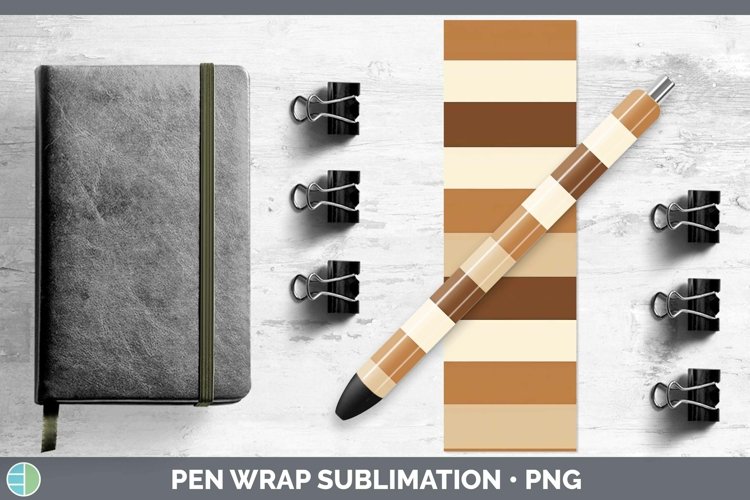 Stripes Brown Pen Wrap Sublimation Epoxy Pen Designs