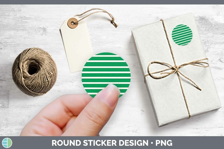 Stripes Spring Green Stickers | Round Labels Designs